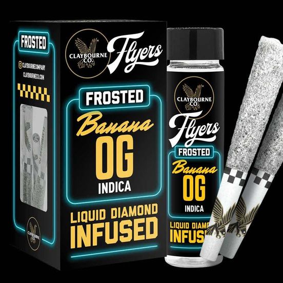 Claybourne Co. - Banana OG - Diamond Frosted Flyers Pre-Rolls 2.5g at KUSHAGRAM